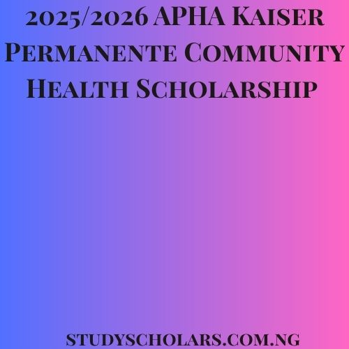 2025/2026 APHA Kaiser Permanente Community Health Scholarship - Study ...